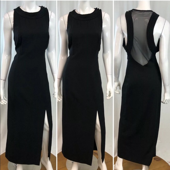Vintage | Dresses | Vintage Rimini Mesh Back Maxi Long Sheath Dress ...